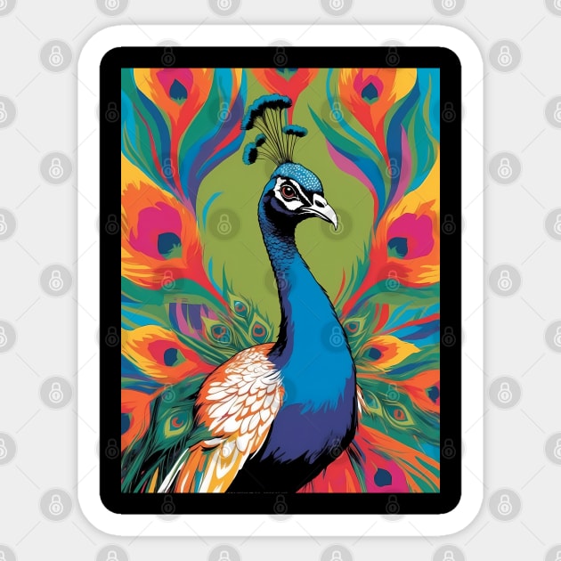 Peacock Pop Art Style Peacock Sticker Teepublic